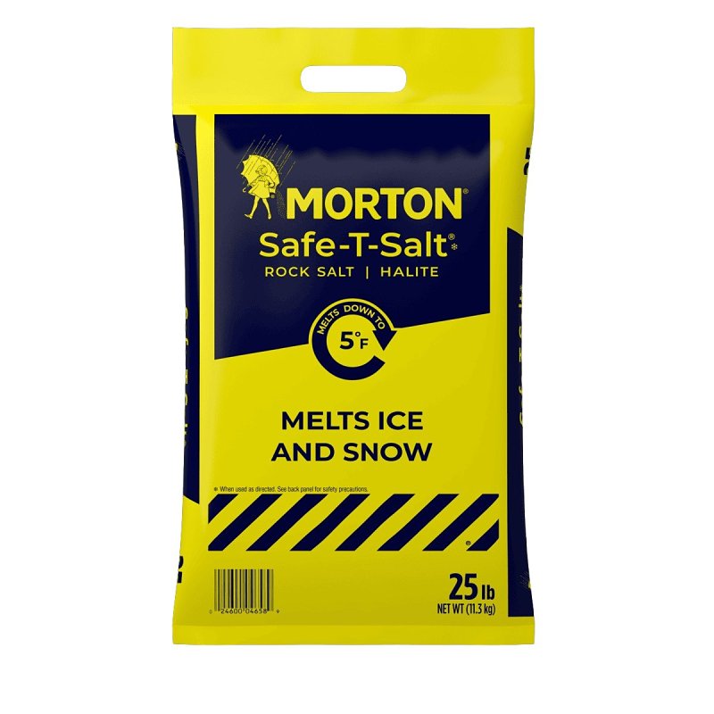 Mortan 3782 Rock Salt Crystal White 25 lb Bag for Lawn & Garden ...